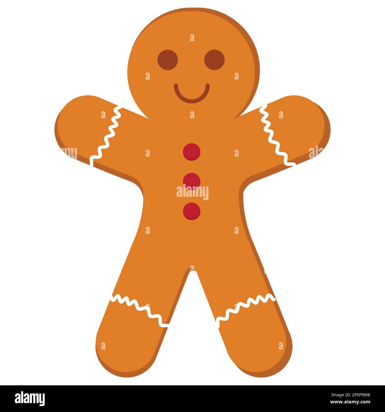 gingerbread man isolated on white, Cute Christmas ginger breadman ...