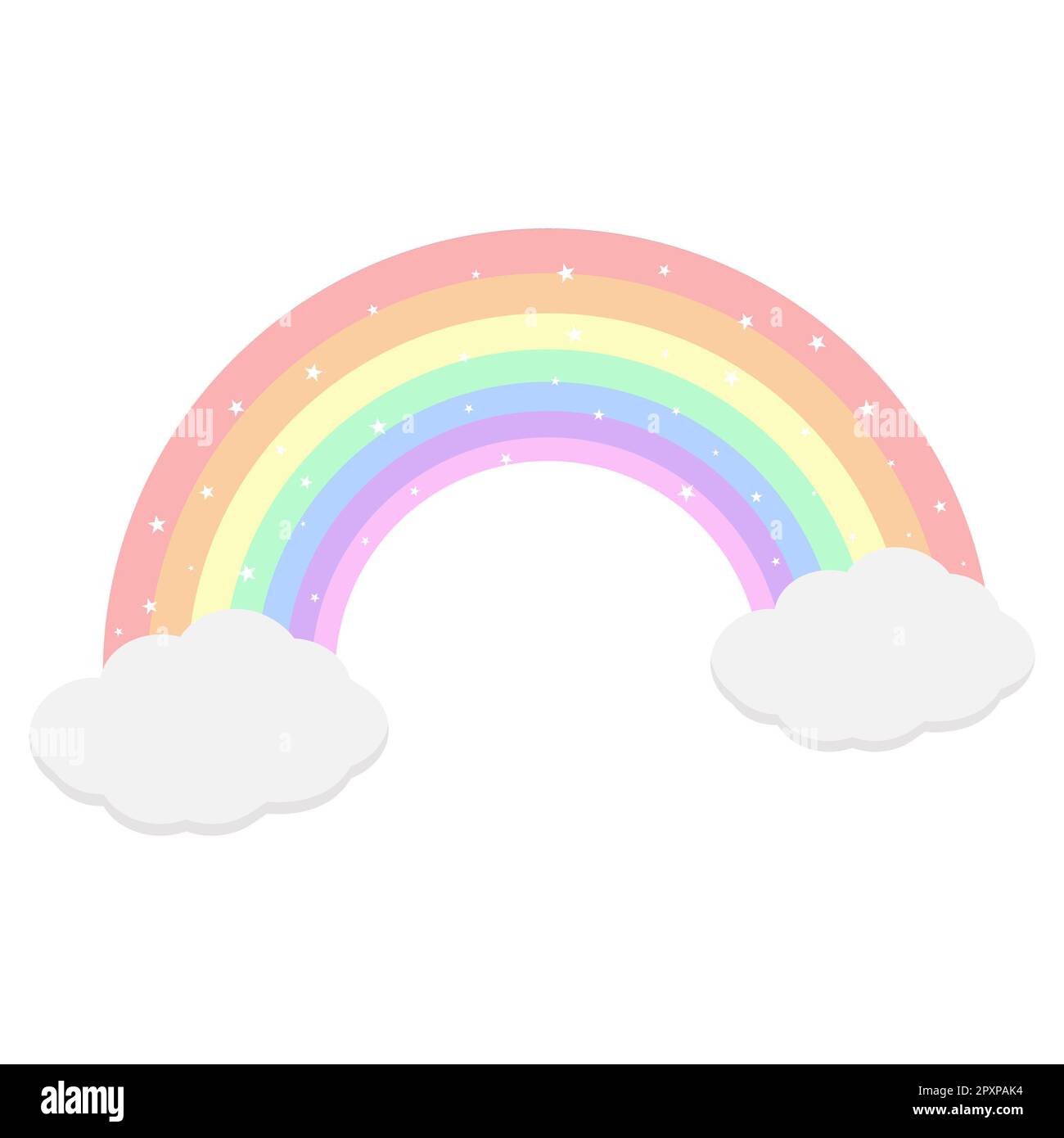 Rainbow with clouds. Pastel color rainbow that you can use in any ...
