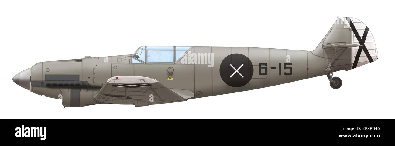 Messerschmitt Bf 109A (6-15) piloted by Otto Polenz of the 1.J/88 of ...