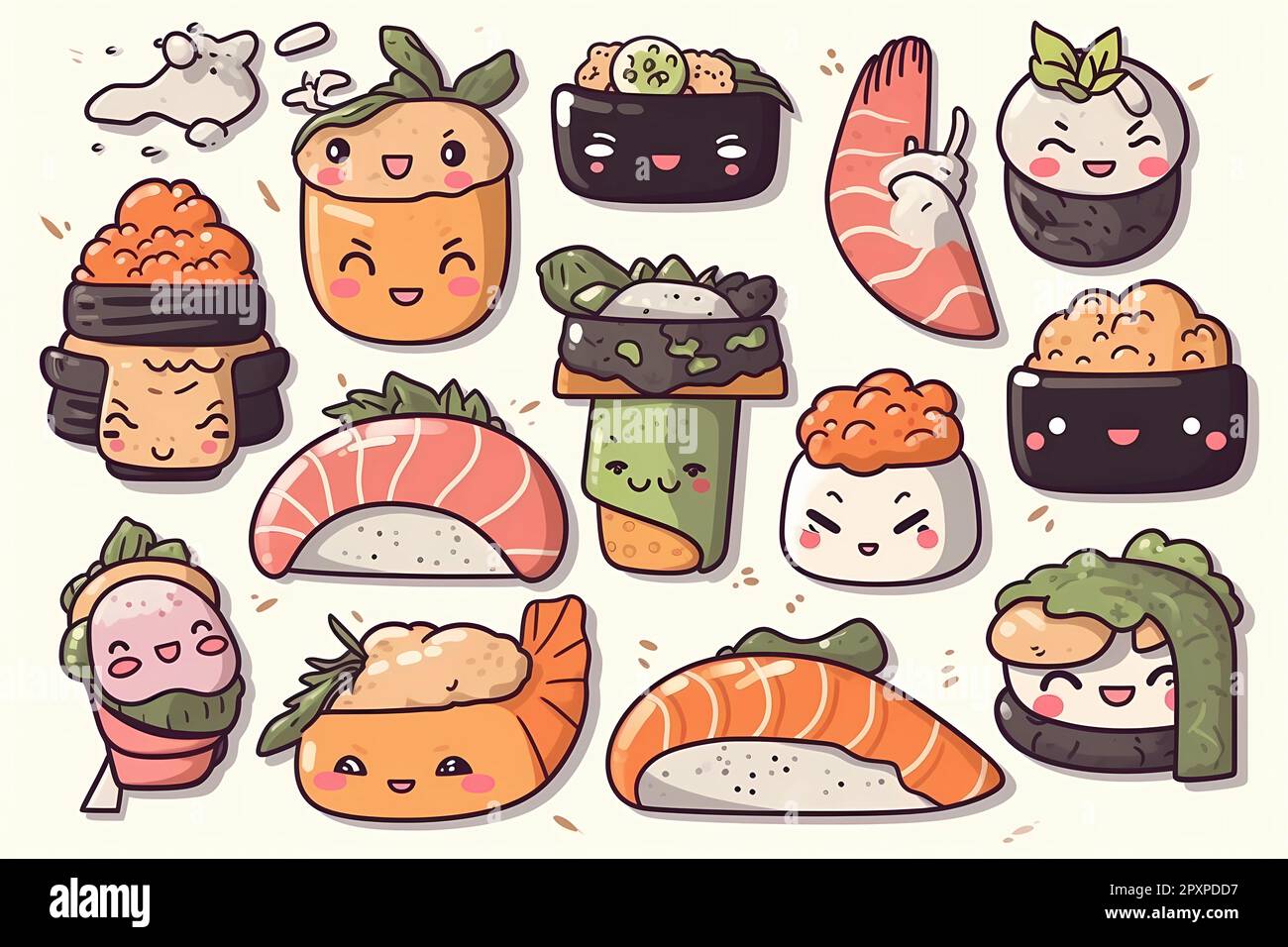 Cute Sushi Drawing