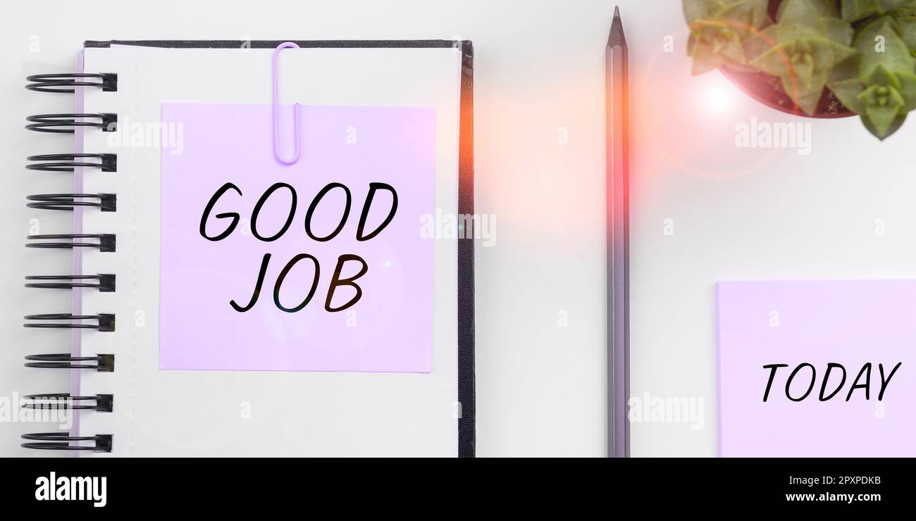 Conceptual display Good Job, Business concept encourage someone for his ...