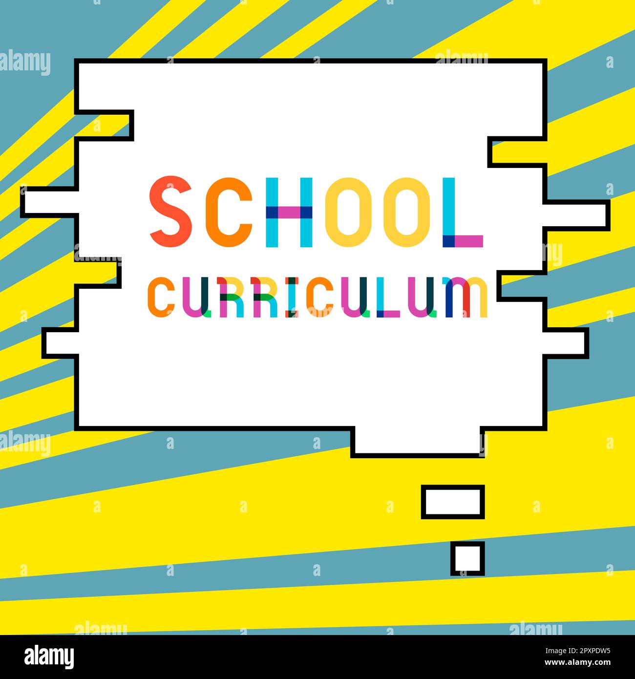 Sign displaying School Curriculum, Word for designed to provide ...