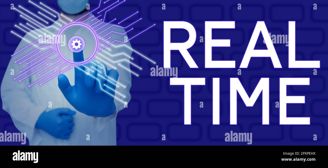 Inspiration showing sign Real Time, Word for the actual time during ...