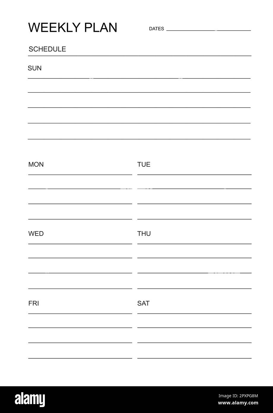 Weekly planner. Planner for every week. Schedule for week. Weekly ...