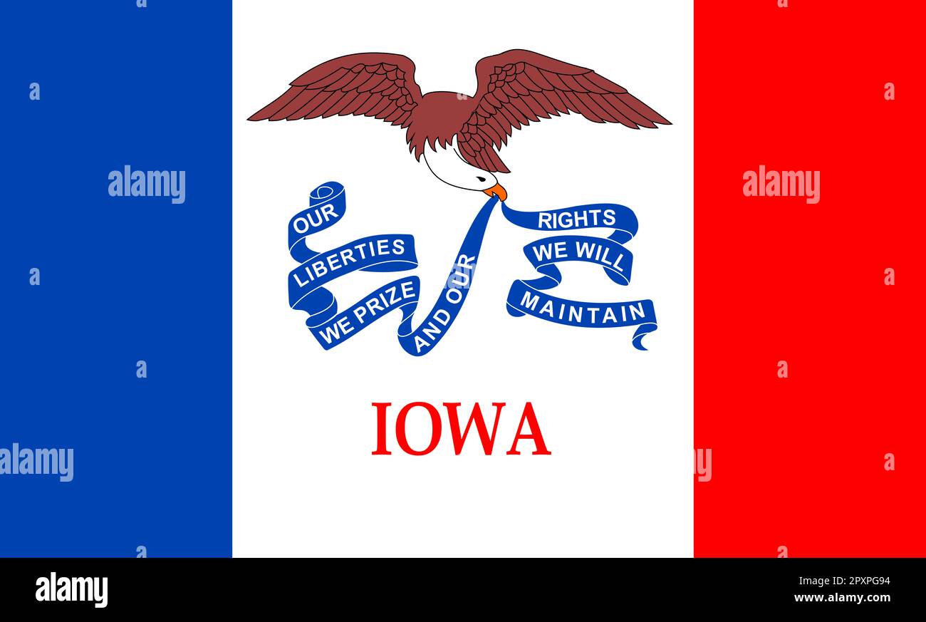 Iowa flag on fabric surface. Iowa state flag on textured background ...