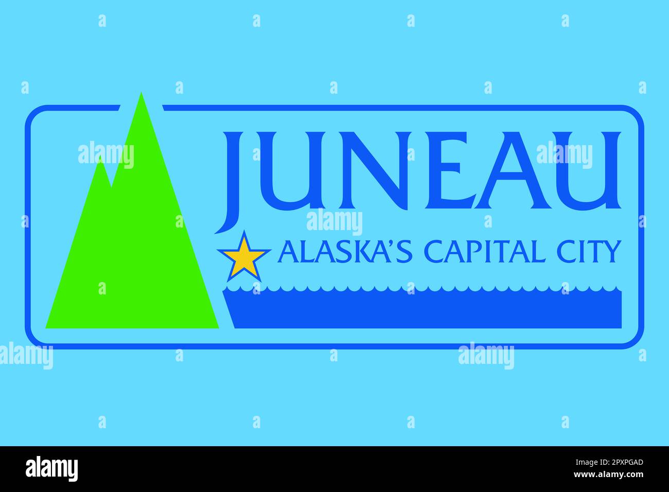 Flag of Alaska state capital city Juneau. Flag of city of Juneau ...