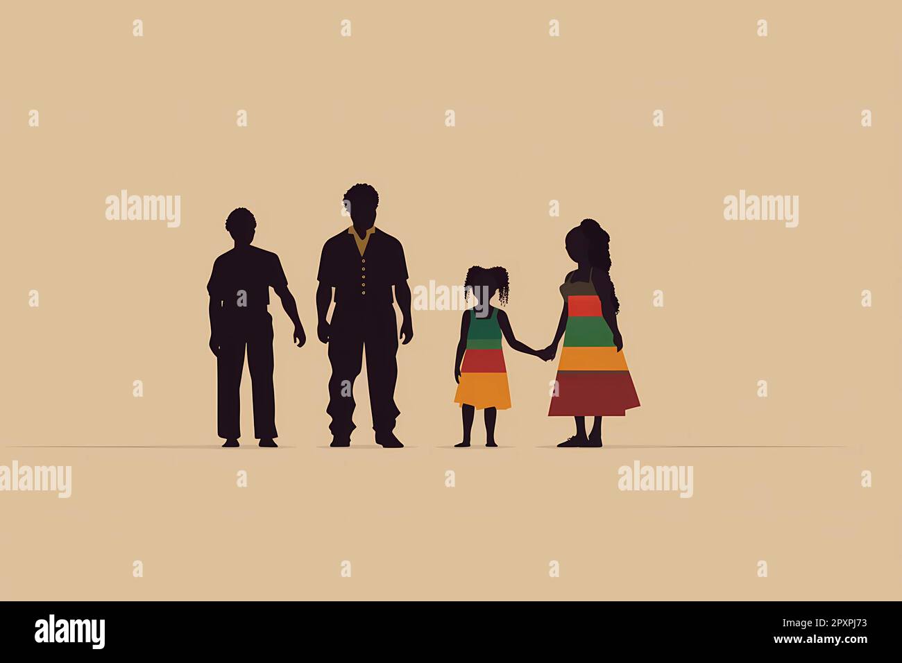 A drawing of a family cartoon style Stock Photo - Alamy