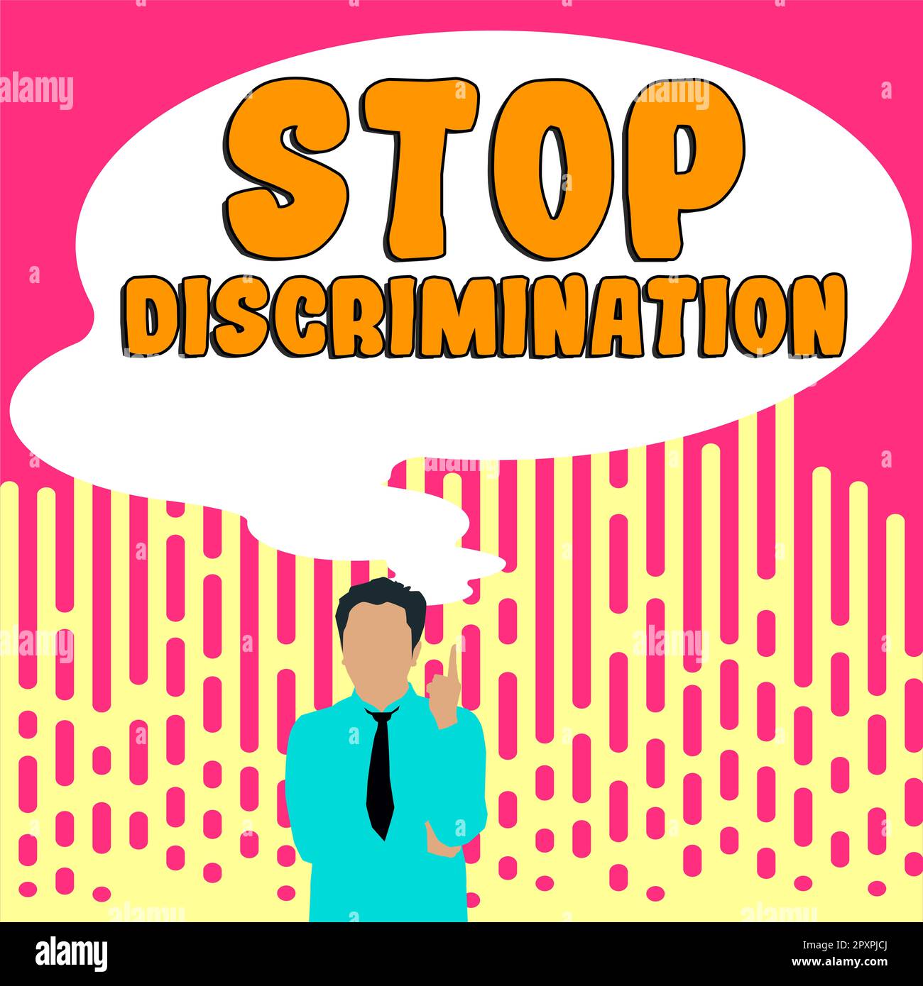 Sign displaying Stop Discrimination, Word for Prevent Illegal ...