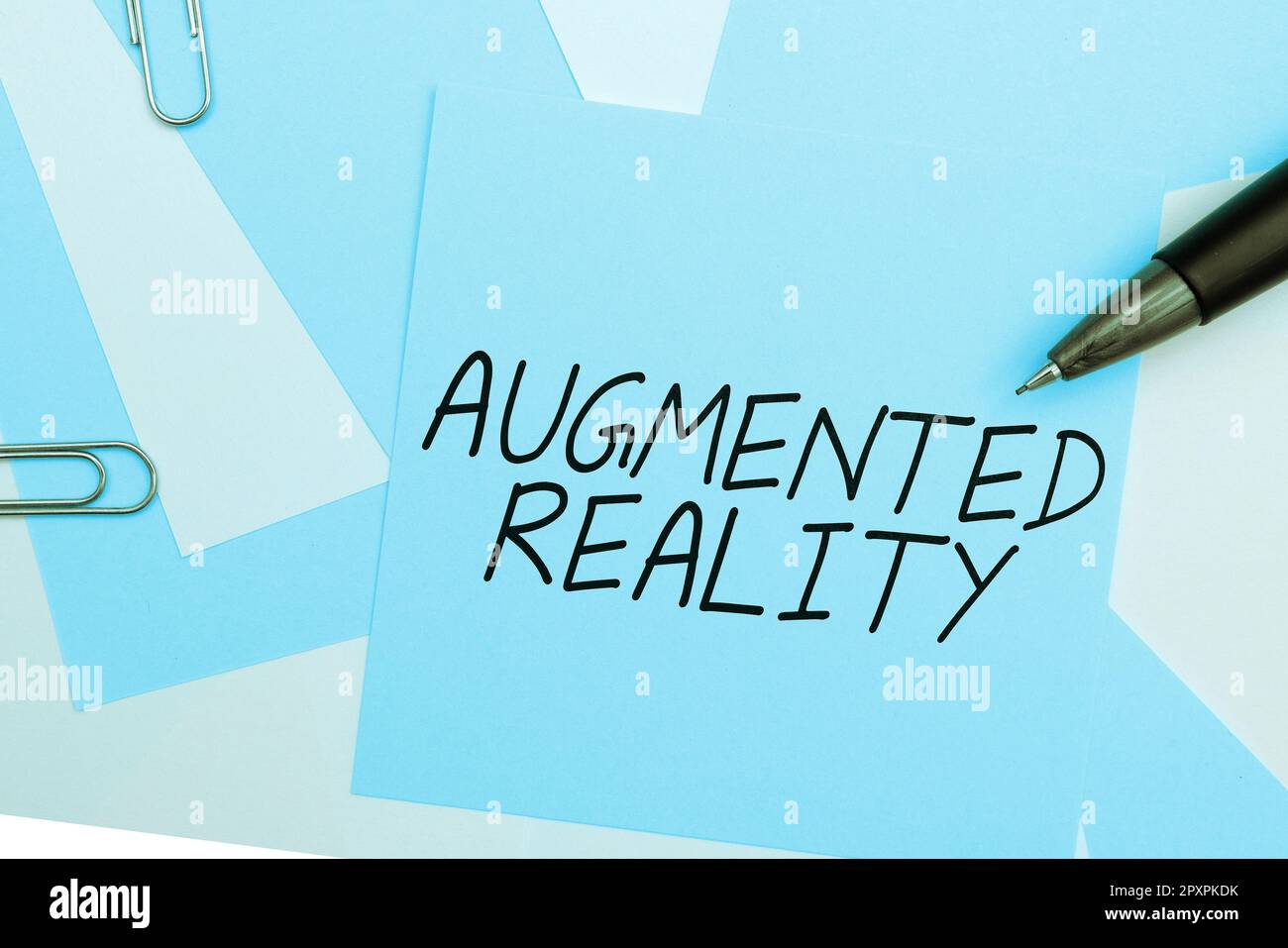 Writing displaying text Augmented Reality, Business idea technology ...