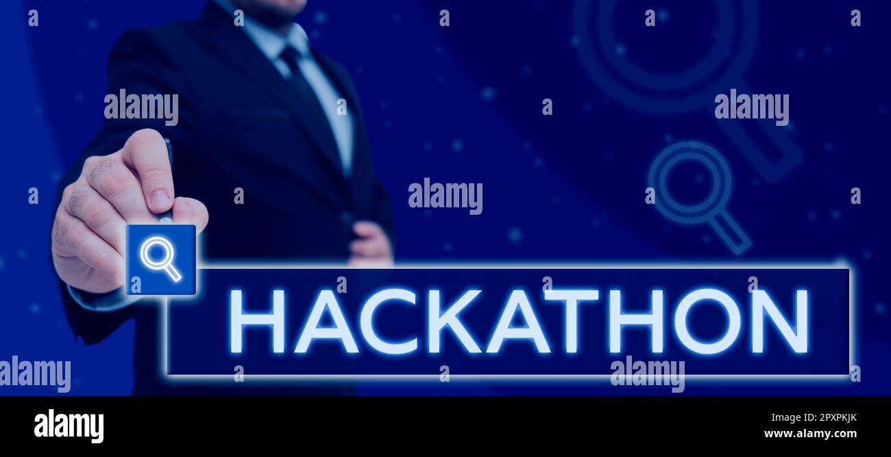Text showing inspiration Hackathon, Business idea event where large ...