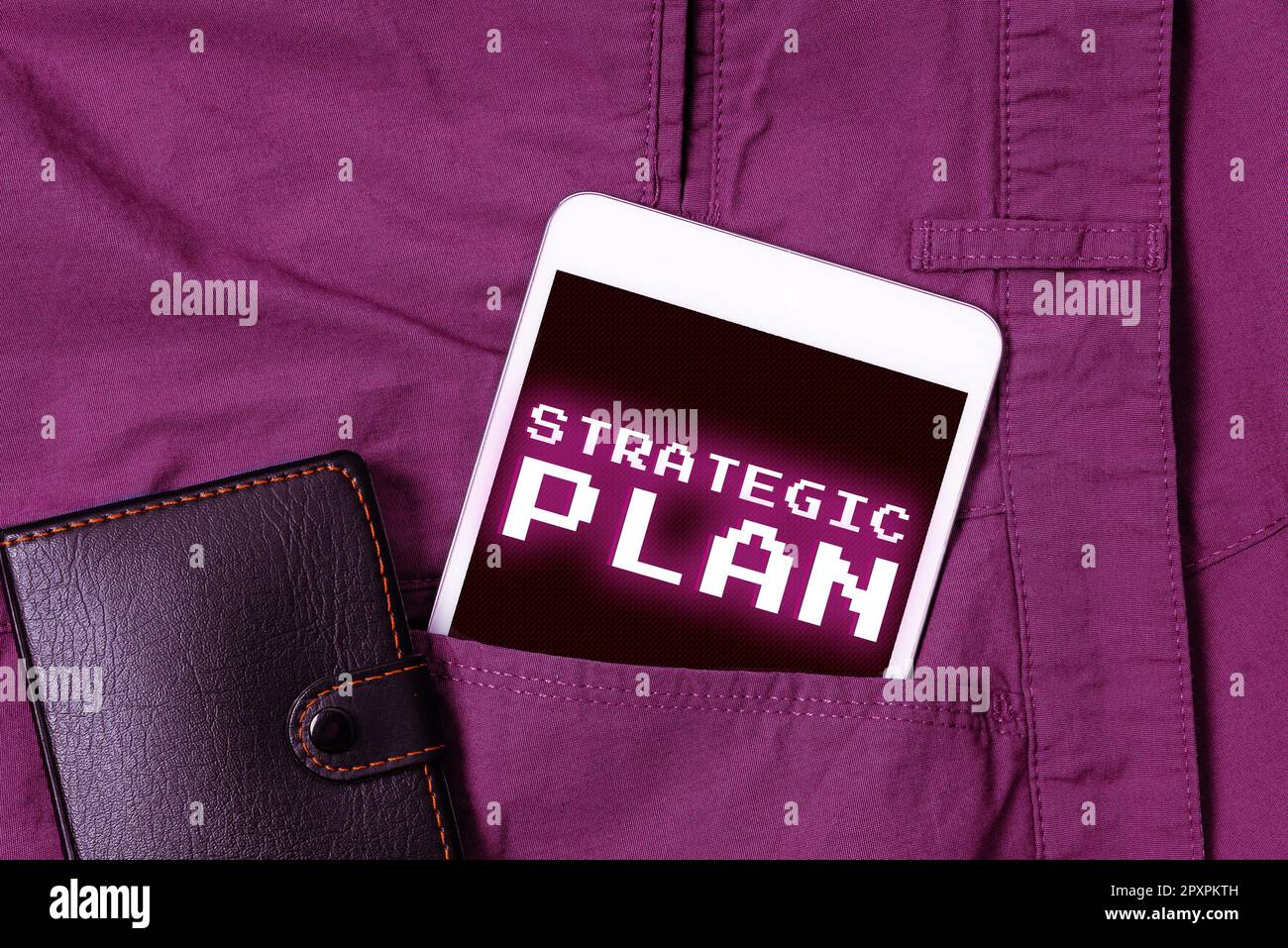 Sign displaying Strategic Plan, Concept meaning A process of defining ...