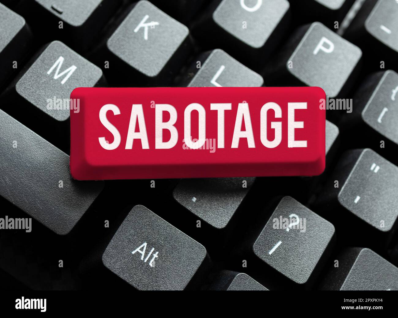 Hand writing sign Sabotage, Business idea destruction of an employer's ...