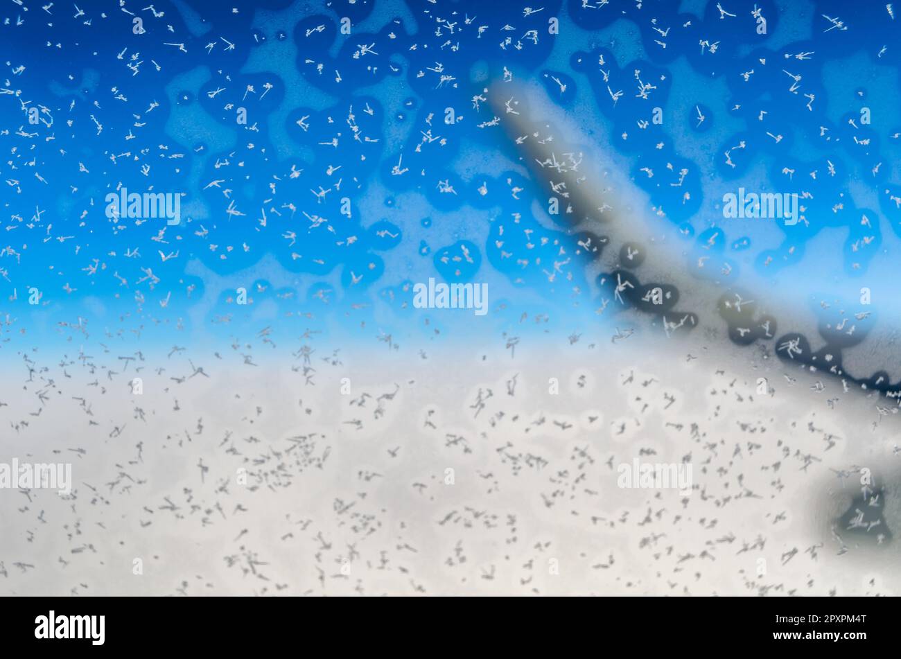 Ice crystals on the window of an airplane in flight Stock Photo - Alamy