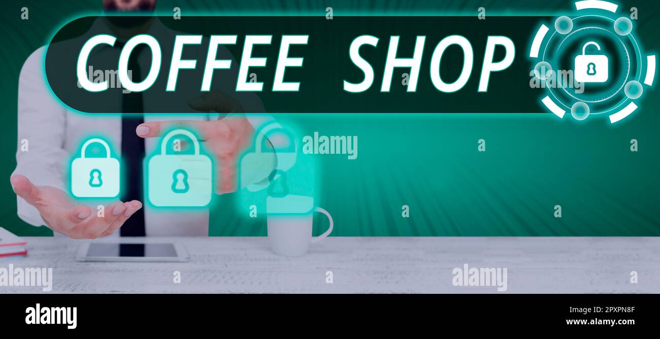 Conceptual display Coffee Shop, Business concept small informal ...