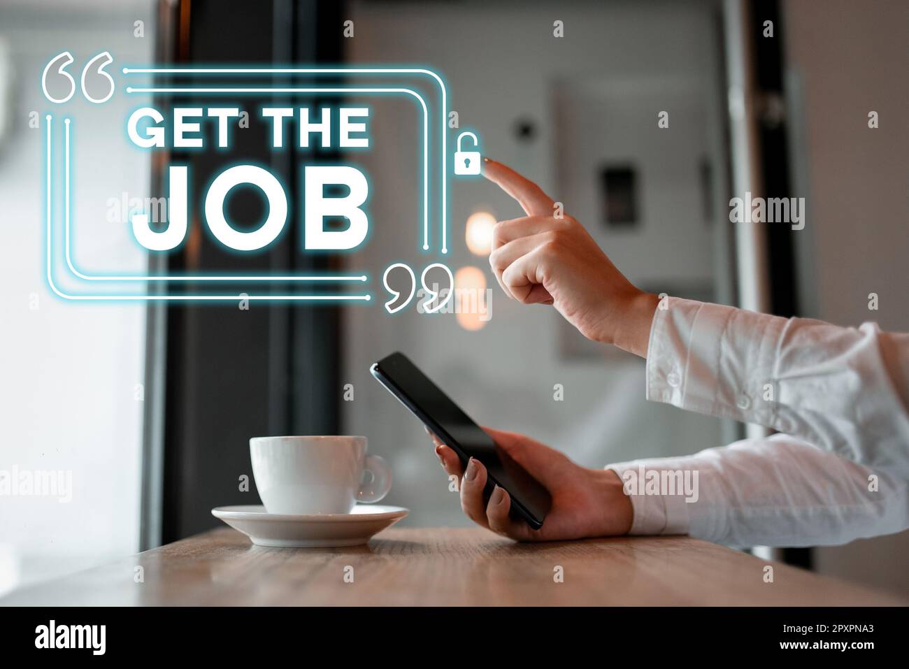 Sign displaying Get The Job, Business overview Obtain position ...