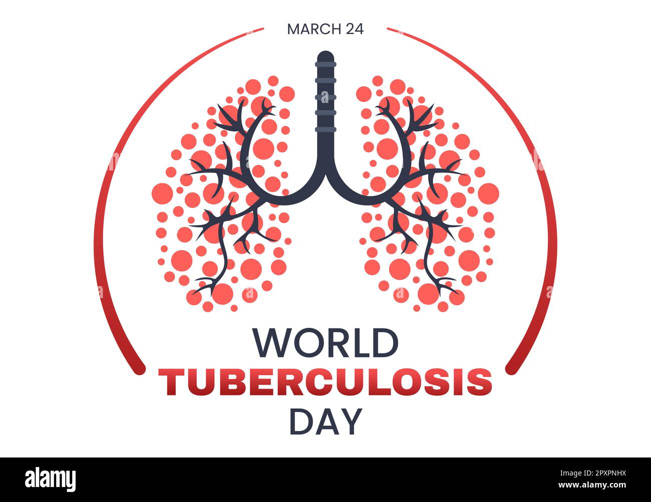 World Tuberculosis Day on March 24 Illustration with Pictures of the Lungs and Organ Inspection ...
