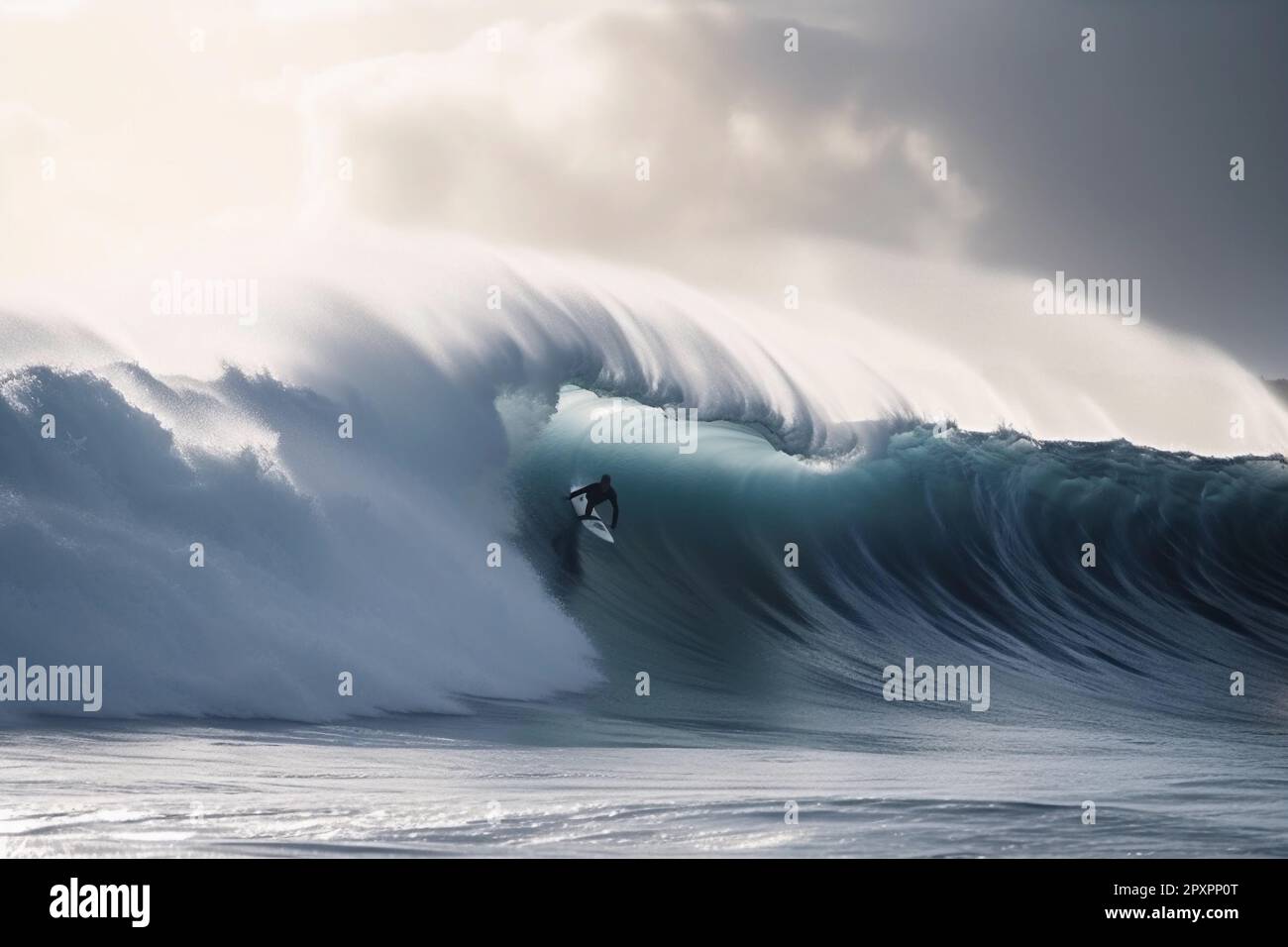 A surfer is riding a wave in the ocean Stock Photo - Alamy
