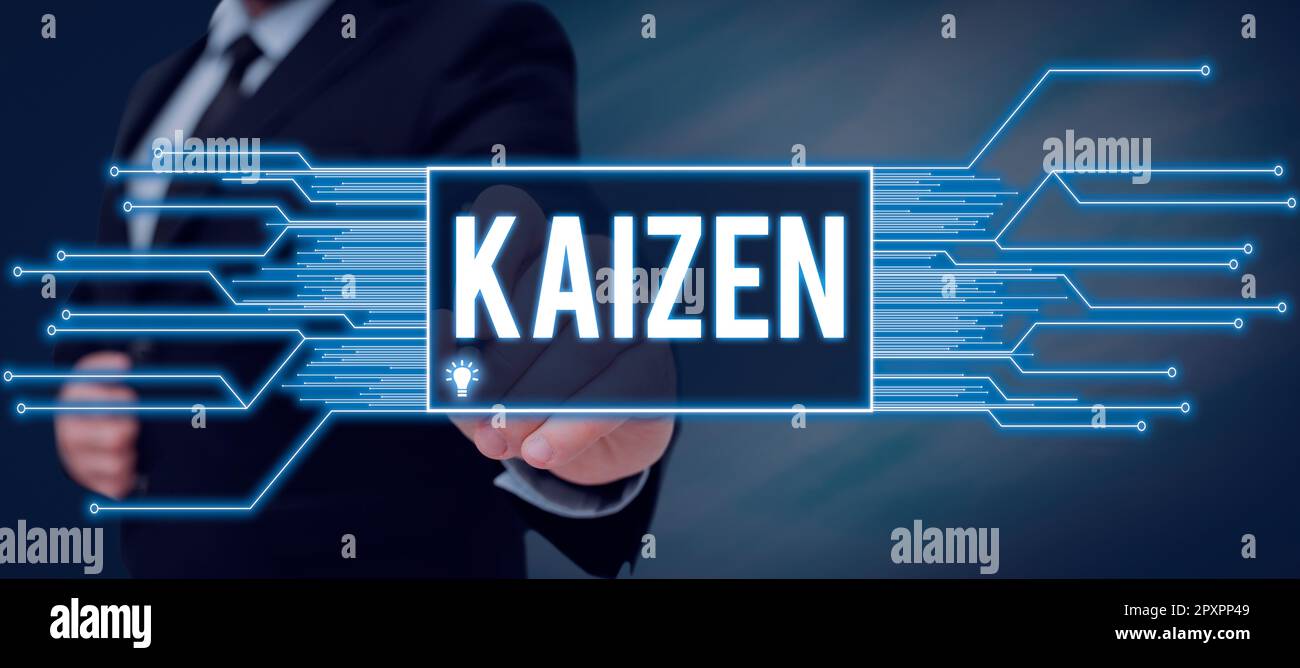 Text caption presenting Kaizen, Business concept a Japanese business ... Text caption presenting Kaizen, Business concept a Japanese business ...