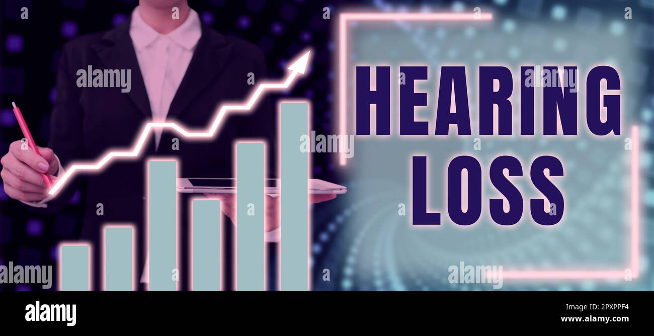 Sign displaying Hearing Loss, Word Written on is partial or total ...