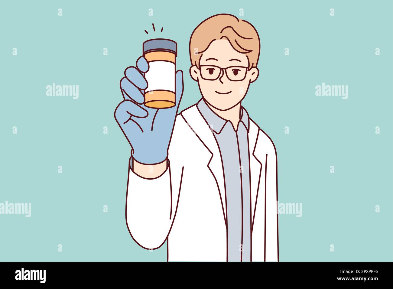 Cartoon doctor man glasses coat hi-res stock photography and images - Alamy