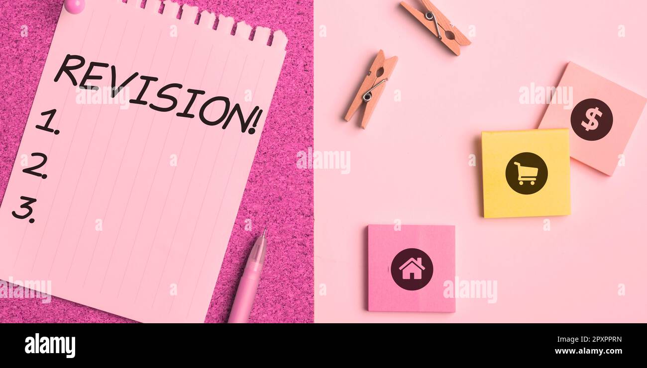 Inspiration showing sign Revision, Business idea action of revising ...
