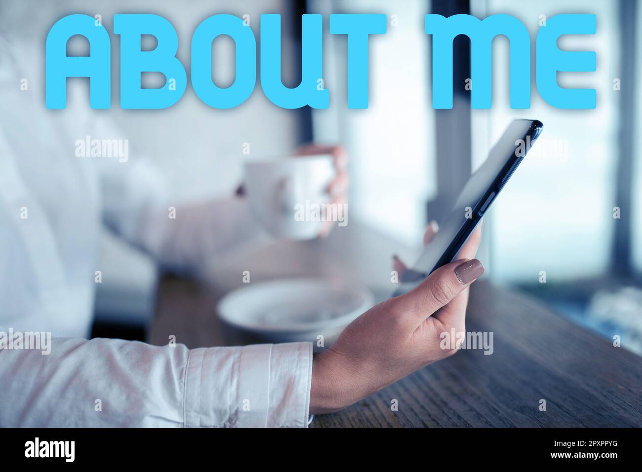 Hand writing sign About Me, Concept meaning My Personal Characteristics ...