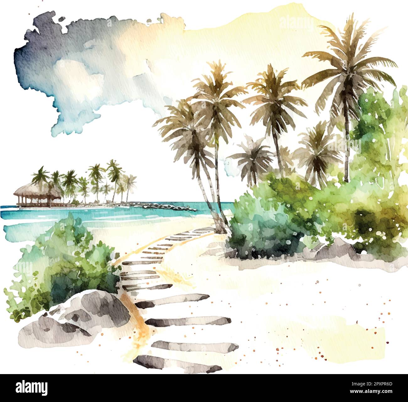 Maldives scenery Stock Vector Images - Alamy