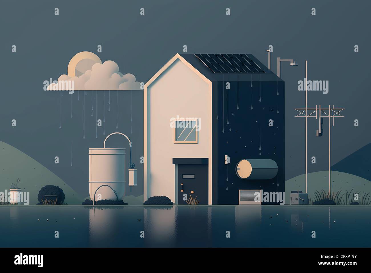 House rain water collection tank hi-res stock photography and images ...