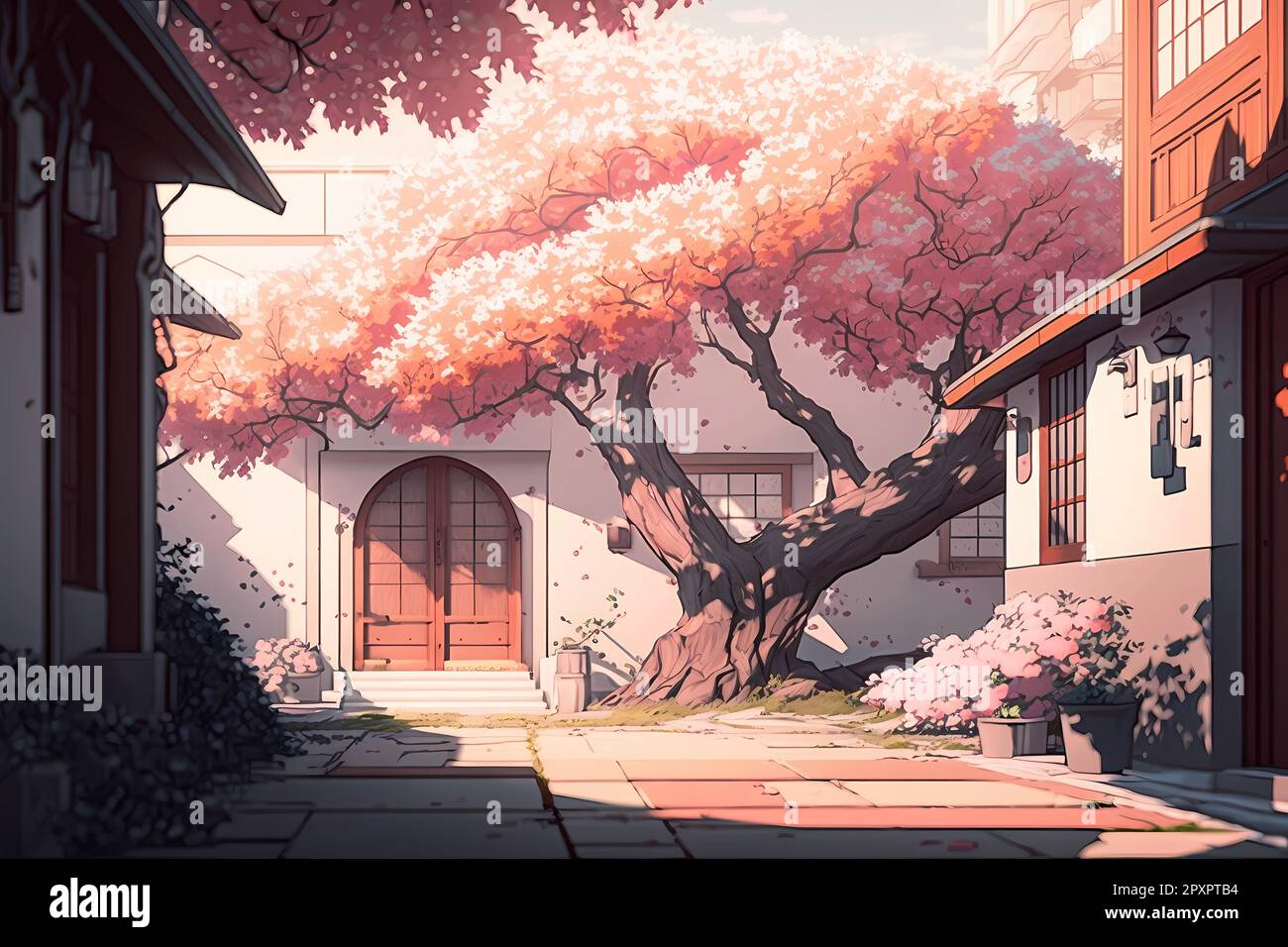 Sakura Trees Anime Backround