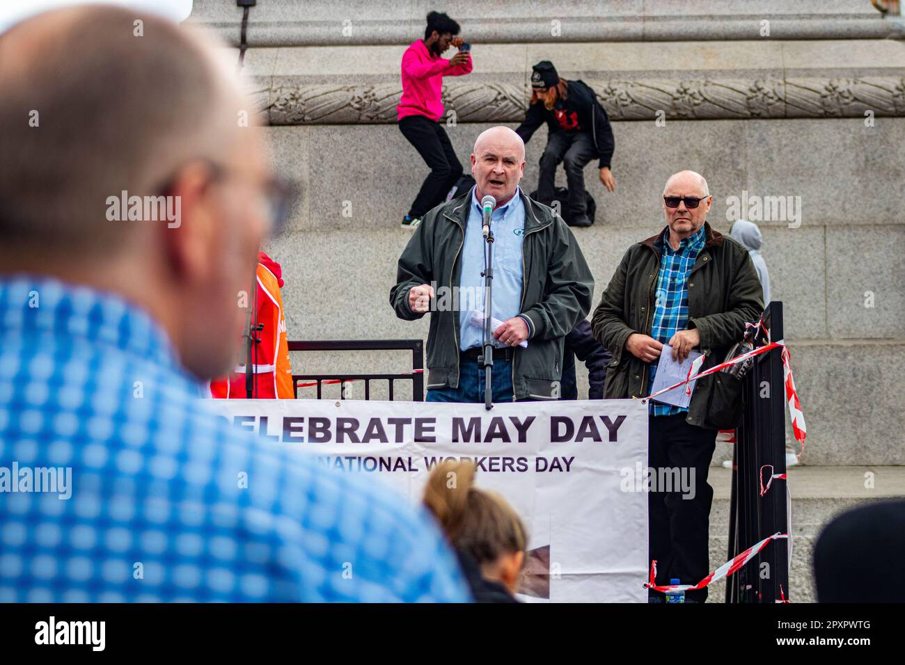 London, United Kingdom - May 1st 2023: Activist(s) speaking on stage in ...