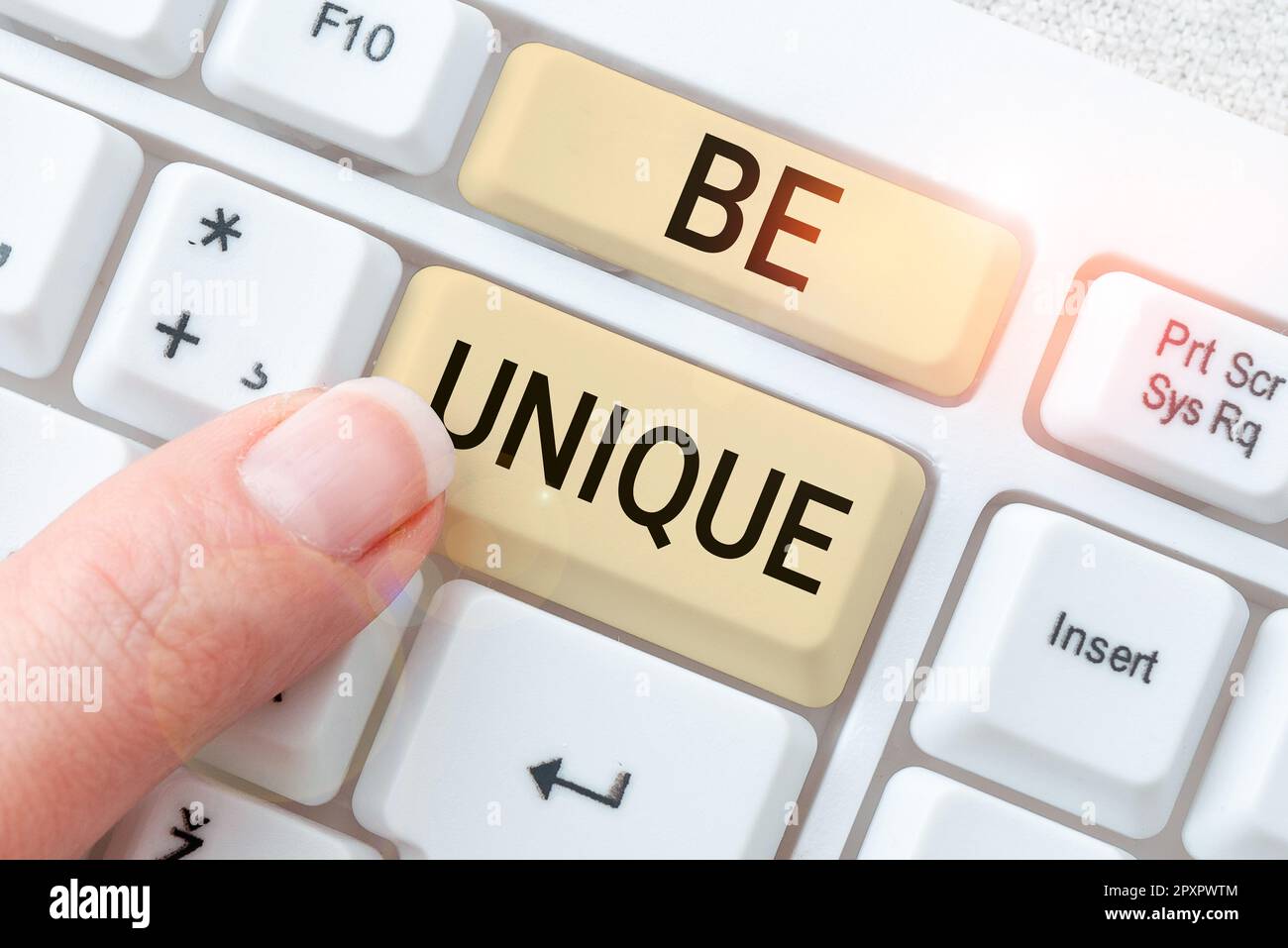 Text caption presenting Be Unique, Word Written on being the only one ...