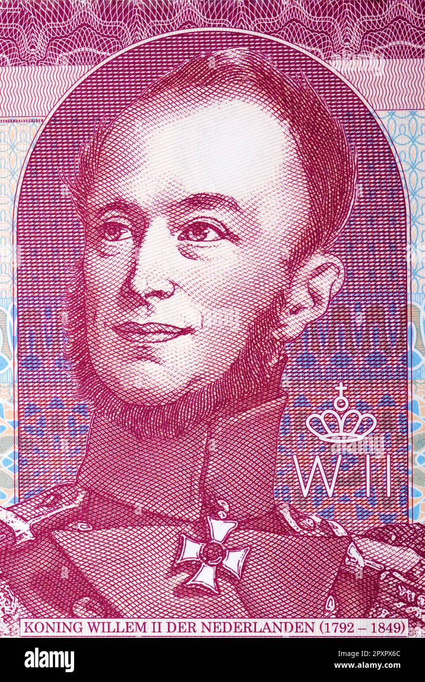 William II of the Netherlands a closeup portrait from money Stock Photo ...
