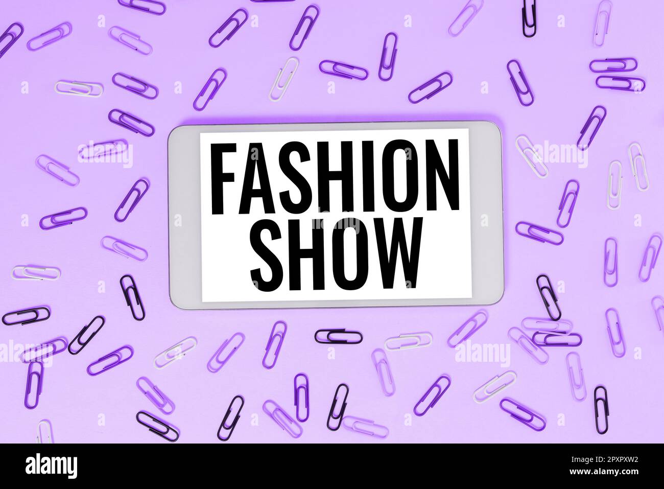 Conceptual caption Fashion Show, Word Written on exibition that ...