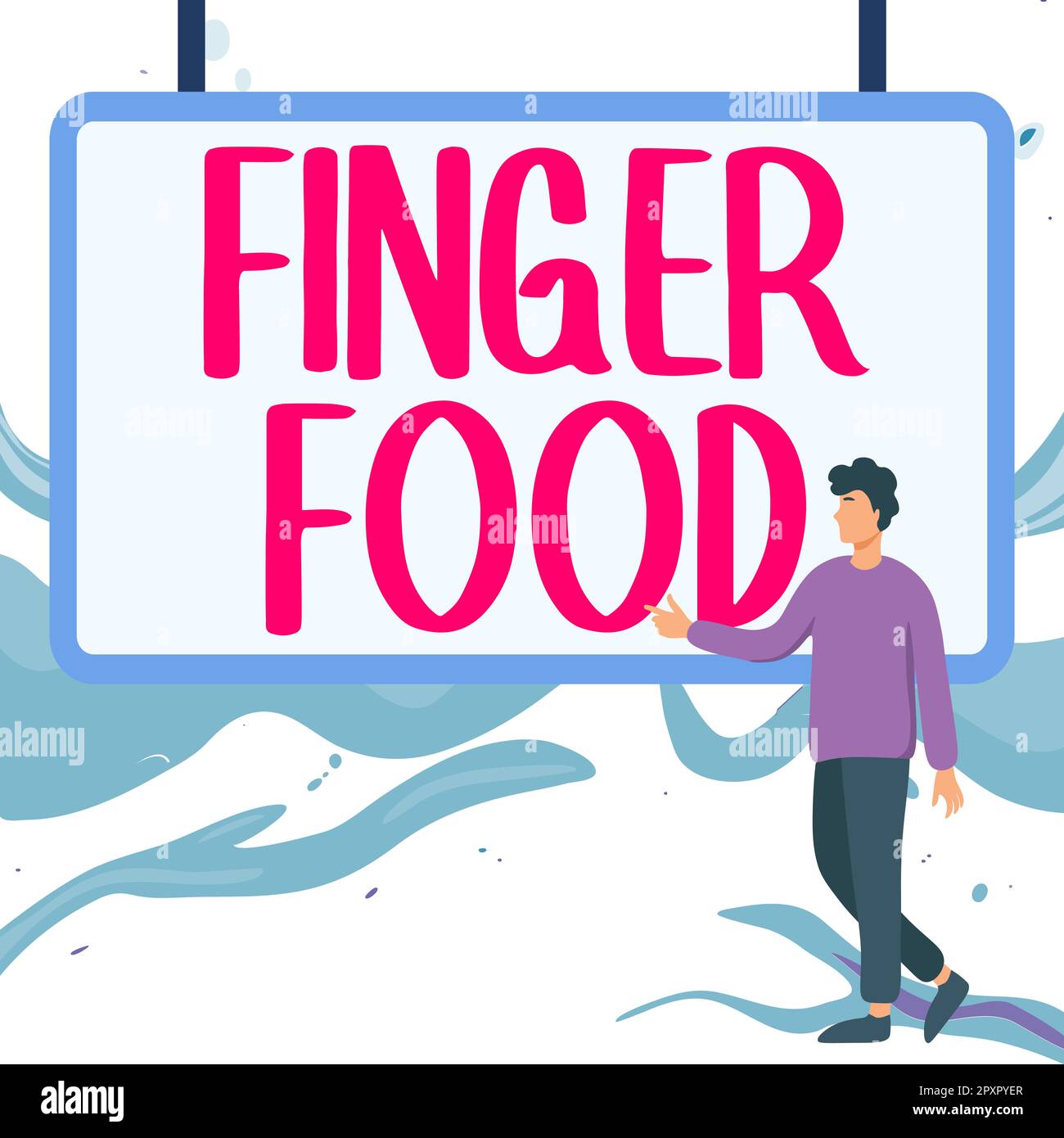 Text showing inspiration Finger Food, Concept meaning products and ...