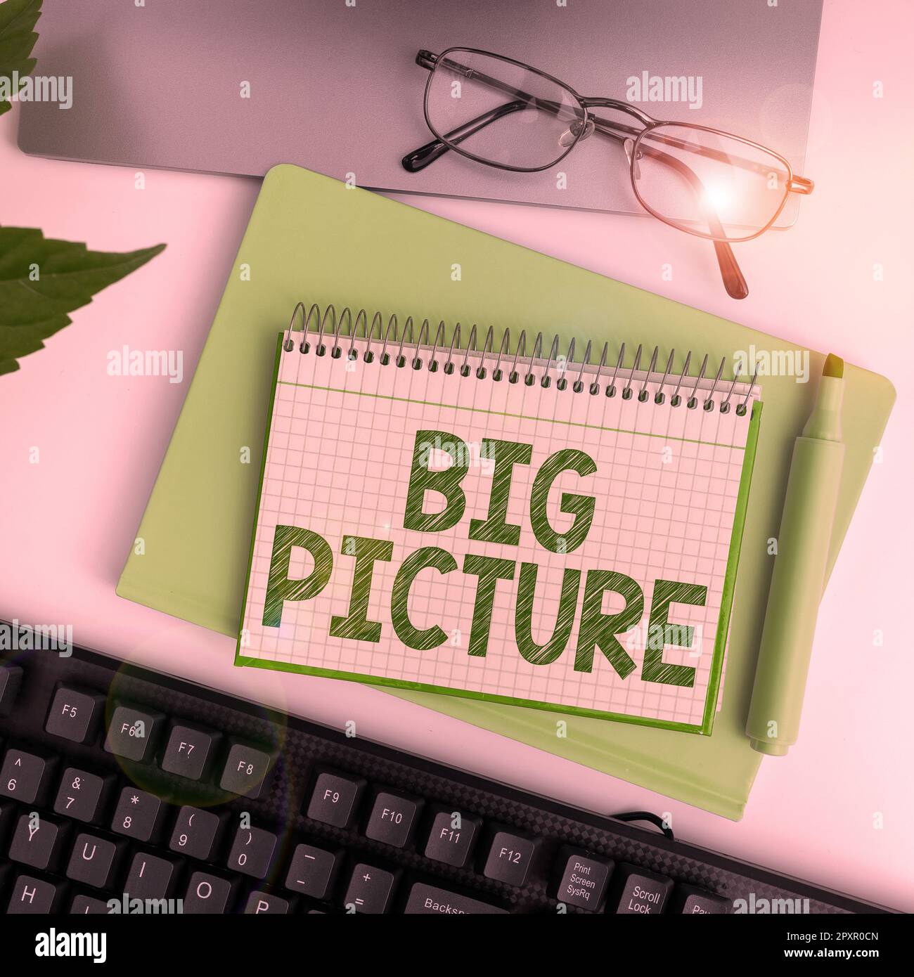 Text caption presenting Big Picture, Business approach most important ...