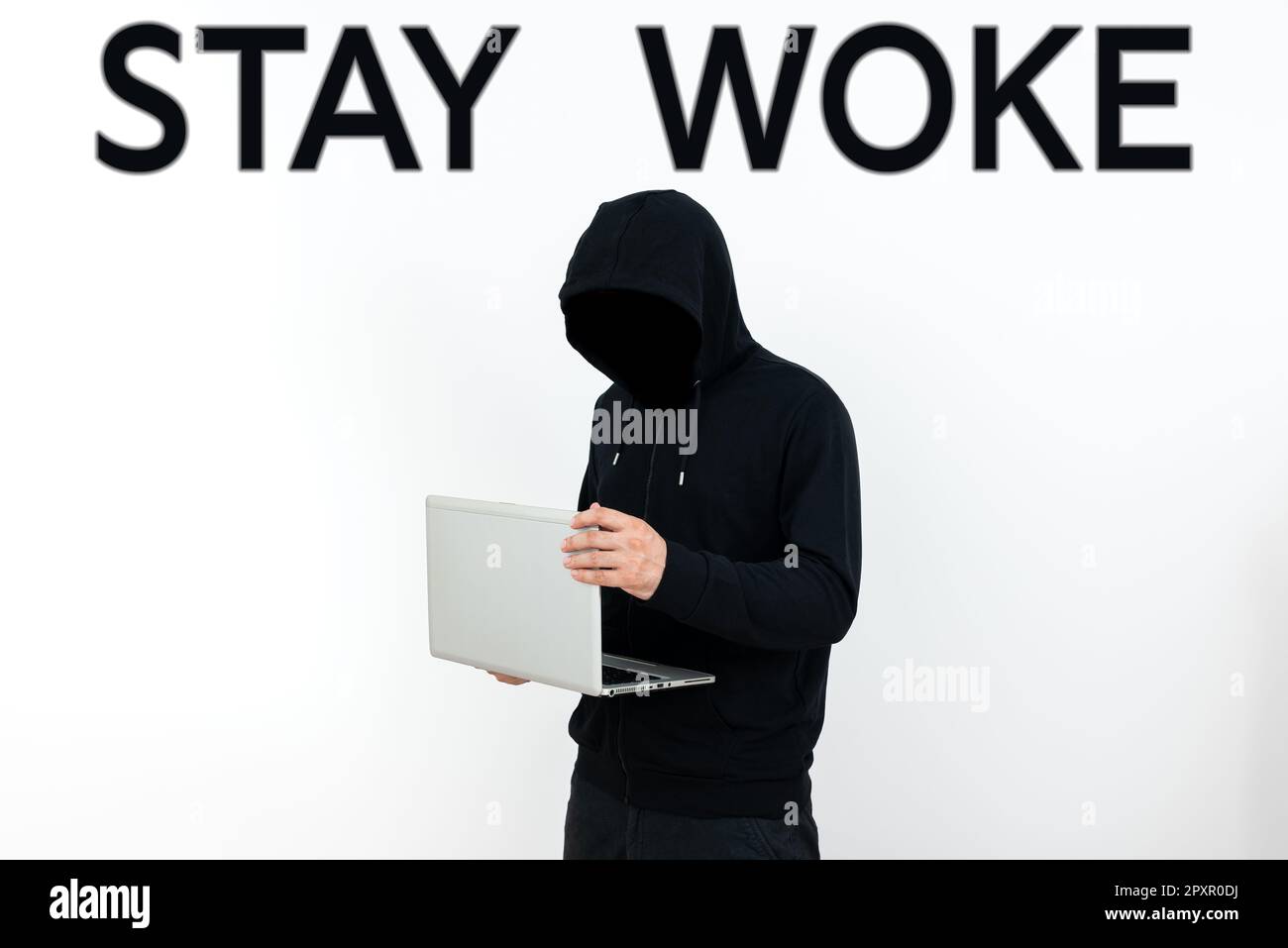 Sign displaying Stay Woke, Concept meaning being aware of your ...