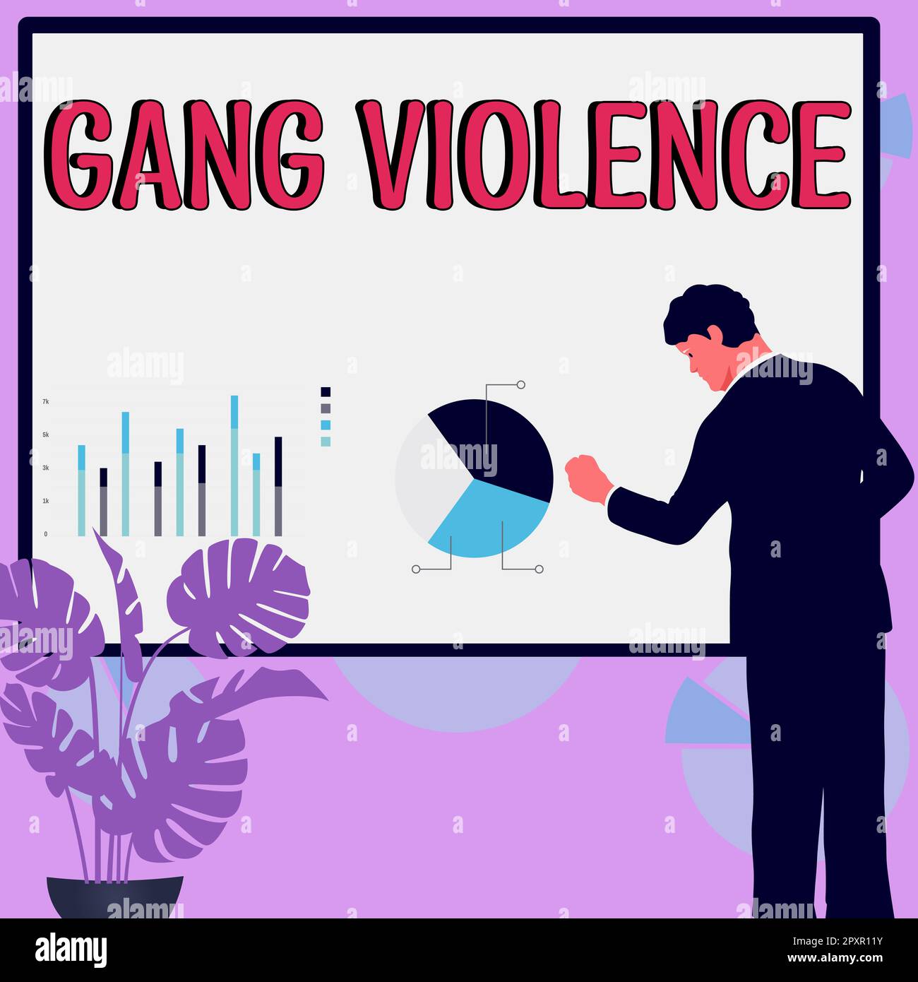 Sign displaying Gang Violence, Business approach infringement of the ...