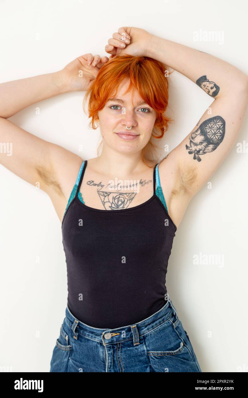 Woman unshaved armpit hi-res stock photography and images - Alamy