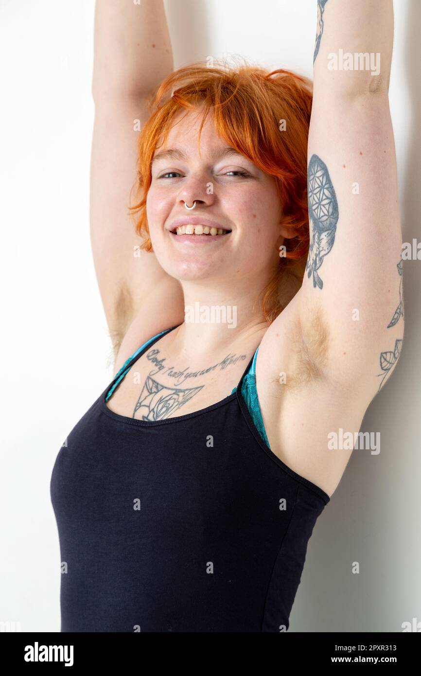 Woman unshaved armpit hi-res stock photography and images - Alamy