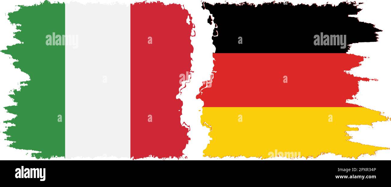Germany and Italy grunge flags connection, vector Stock Vector Image ...
