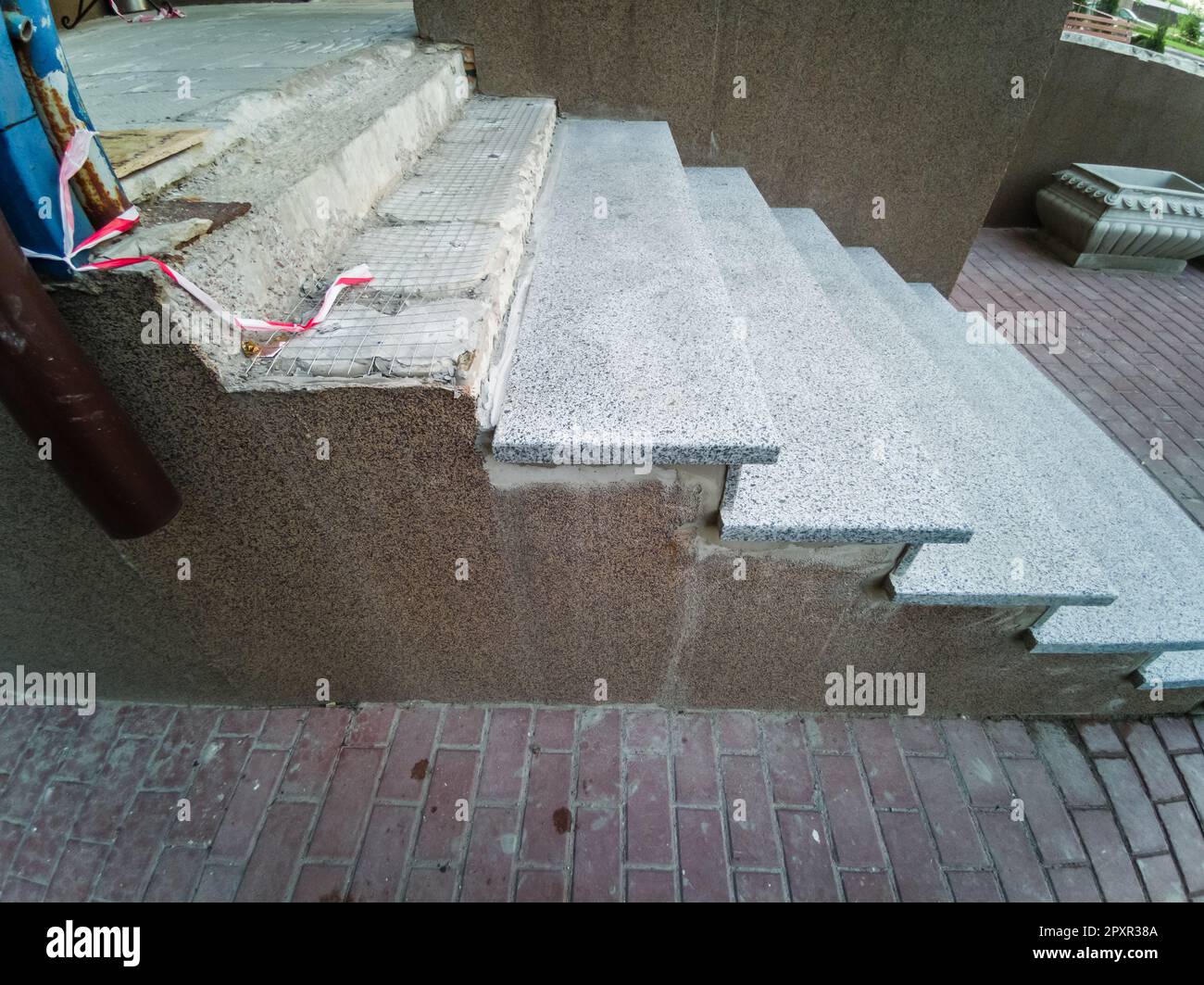 repair of stone stairs,a new ceramic tile to lay on the stairs in the ...