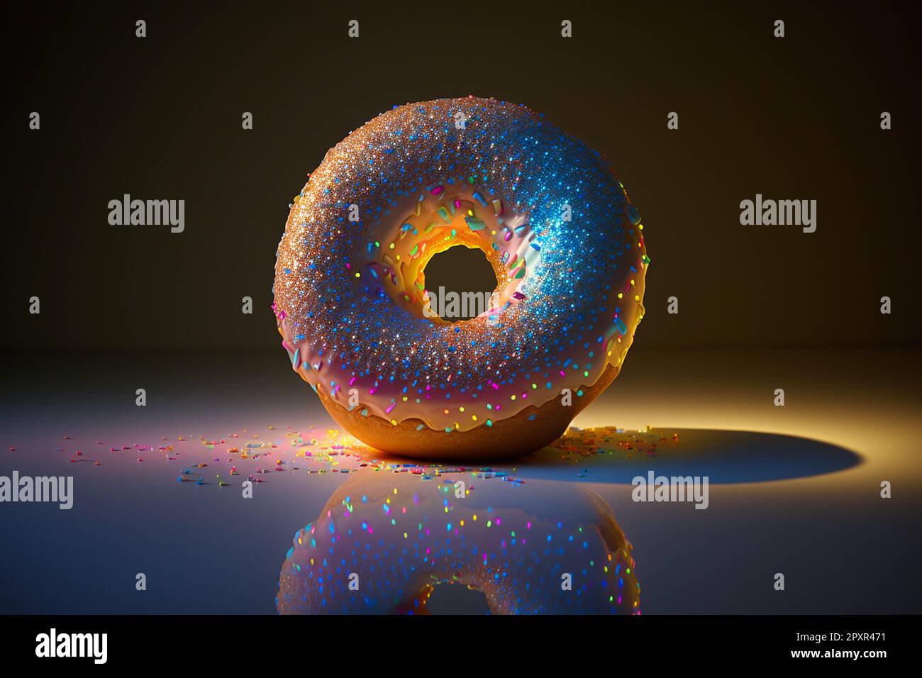 White chocolate flakes doughnut hi-res stock photography and images - Alamy