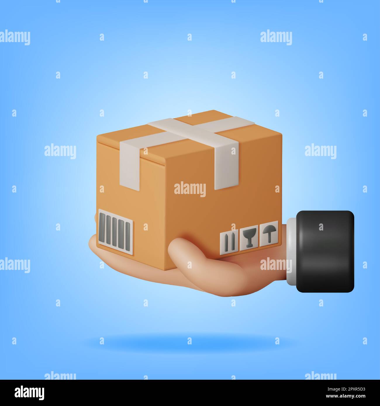 3D Carton Packaging Box in Hand Isolated Stock Vector Image & Art - Alamy