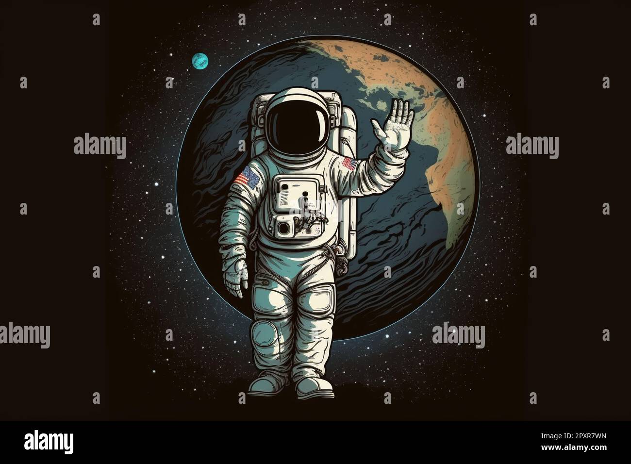 Astronaut Waving Bye
