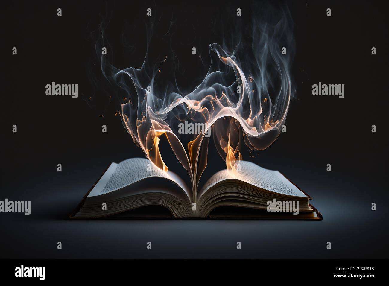 the book is on fire. Burning Book magic Stock Photo - Alamy