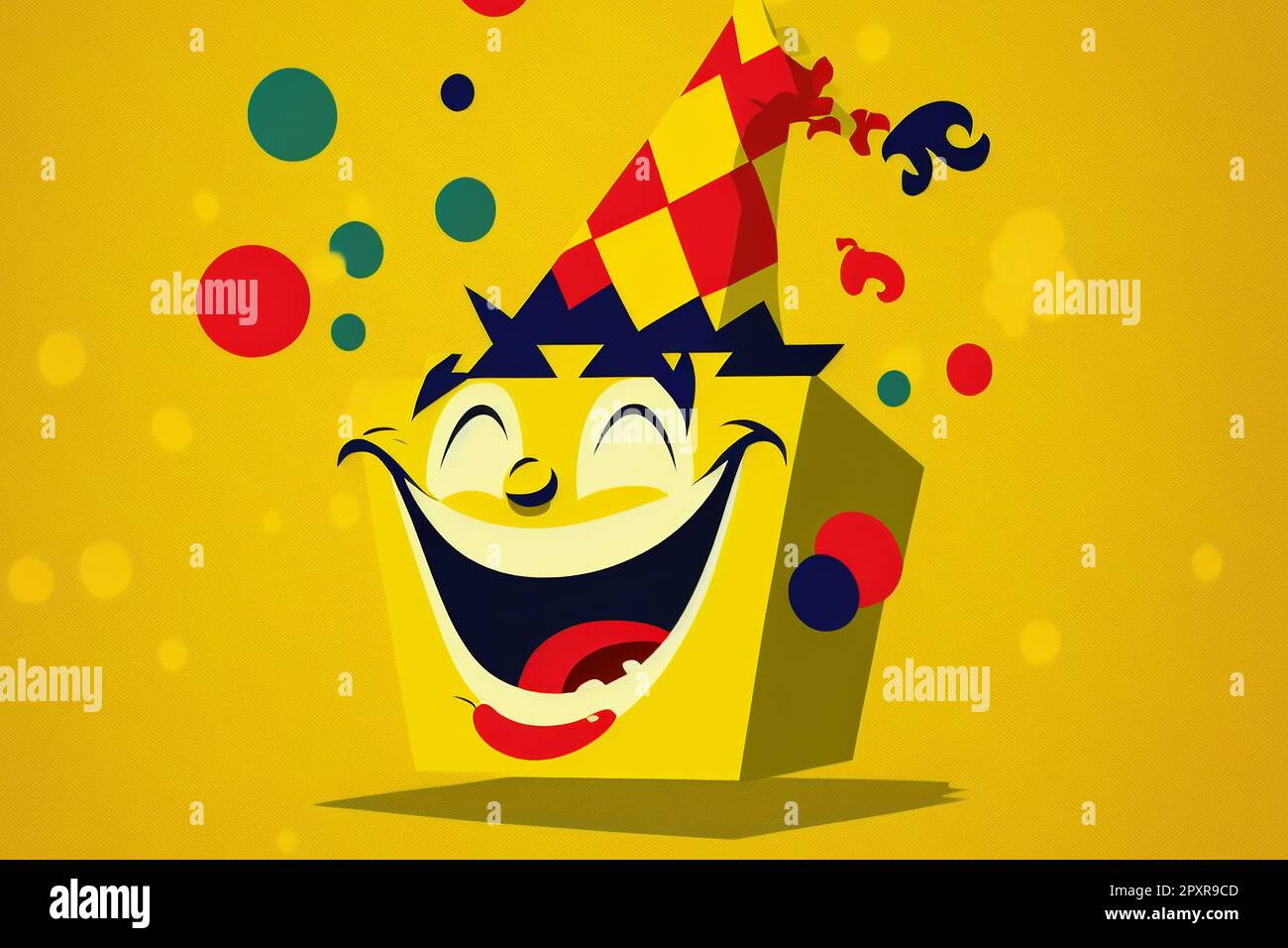 Cartoon fool day surprise box hi-res stock photography and images - Alamy
