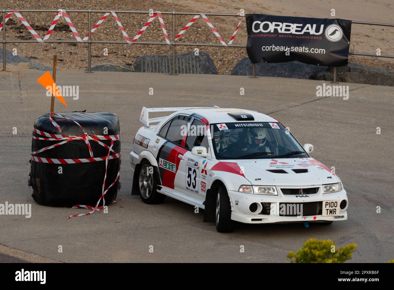 Dave Taylor racing a 1999 Mitsubishi Lancer Evo 6 competing in the ...