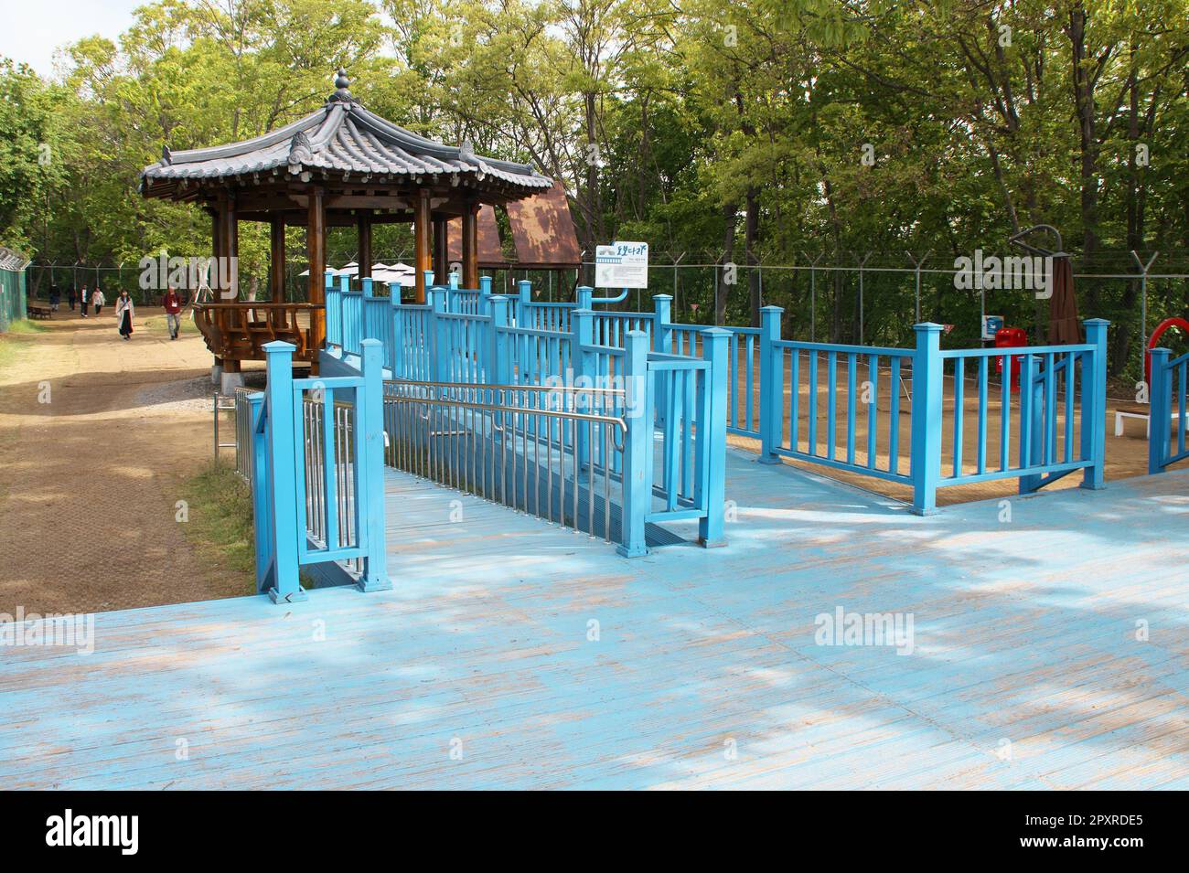 Paju, South Korea. 02nd May, 2023. Panmunjom's foot bridge moc-up is ...