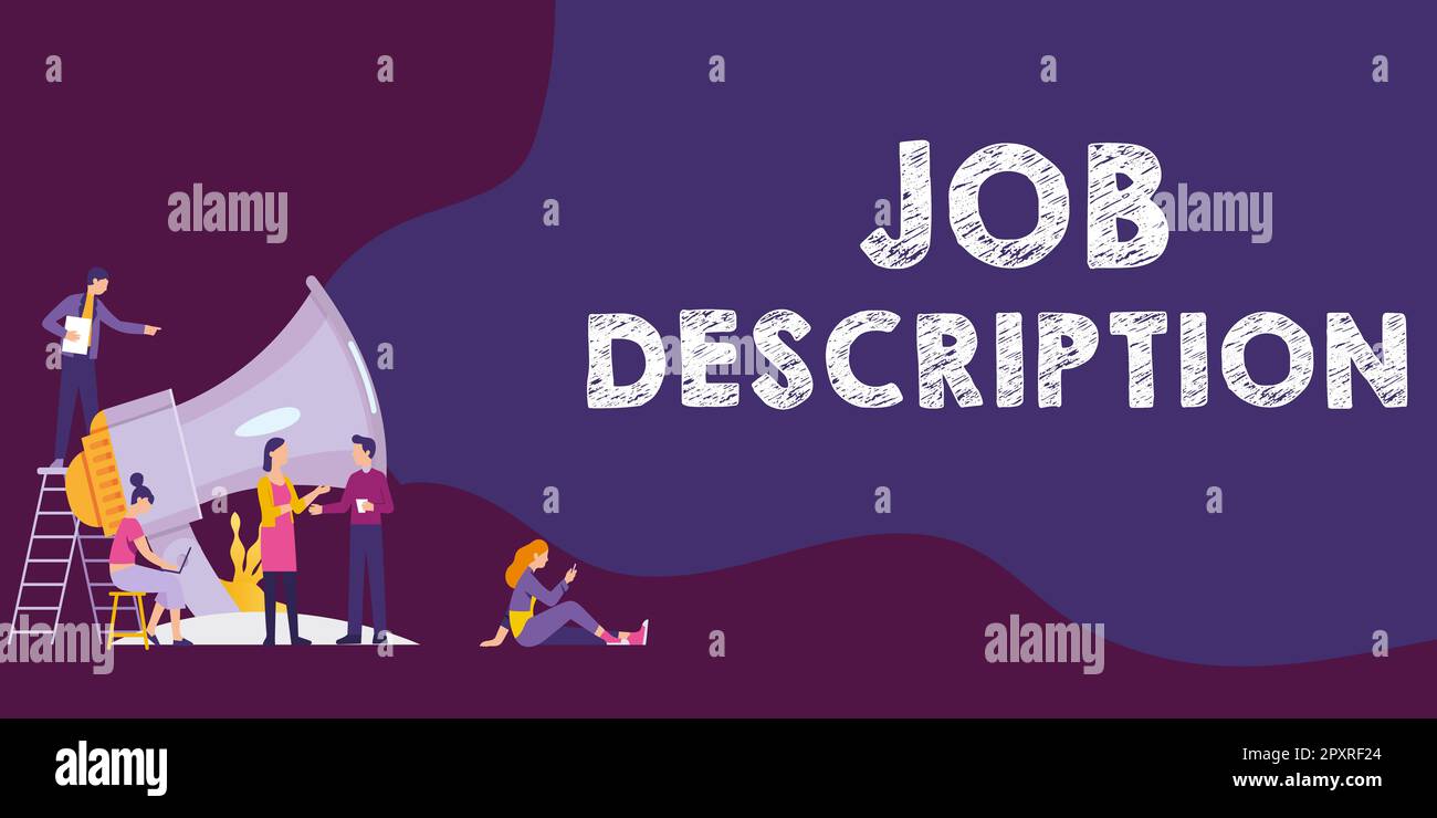 Hand writing sign Job Description, Internet Concept A document that ...