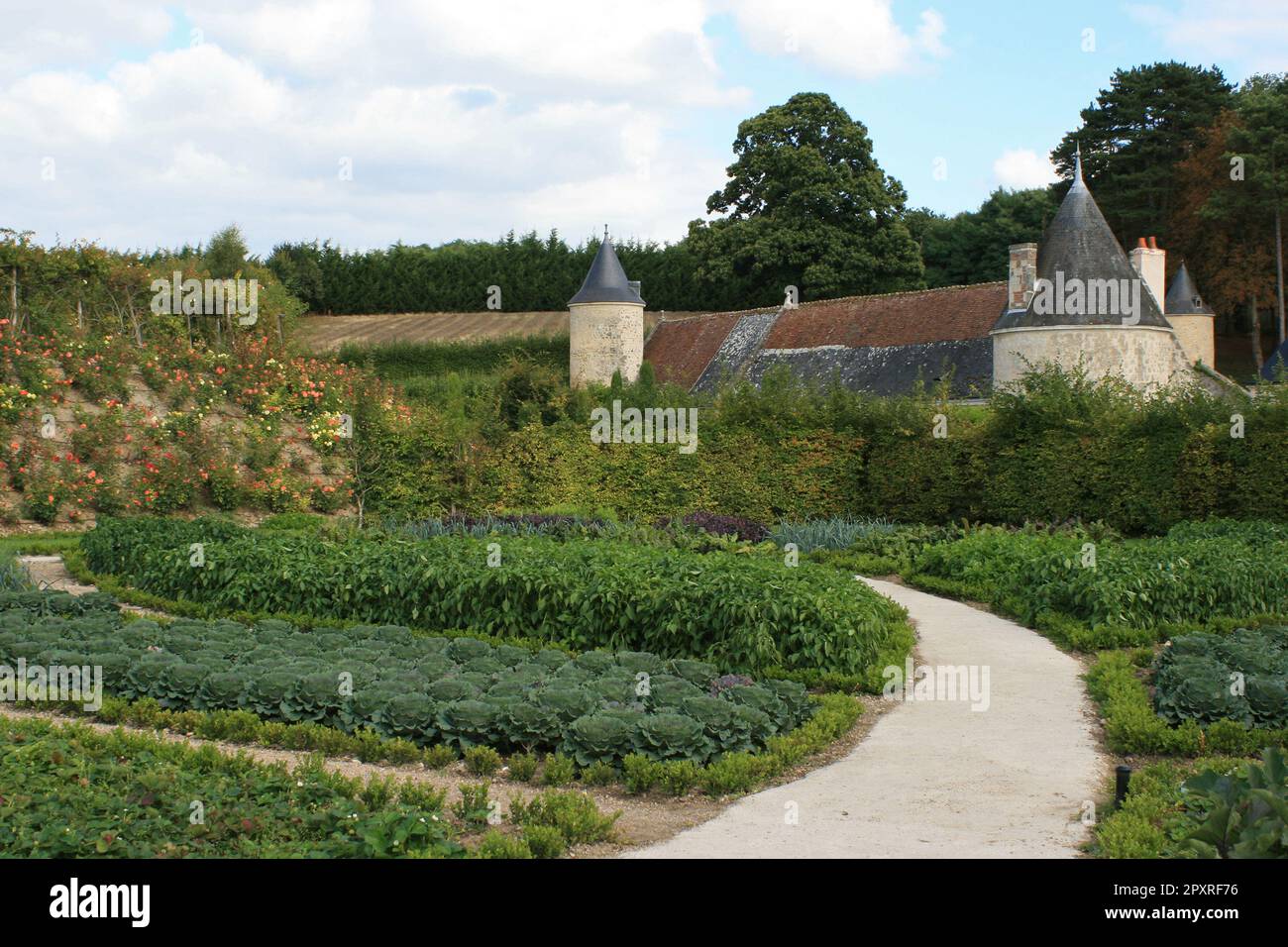medieval castle and french-style vegetable garden in touraine (france ...